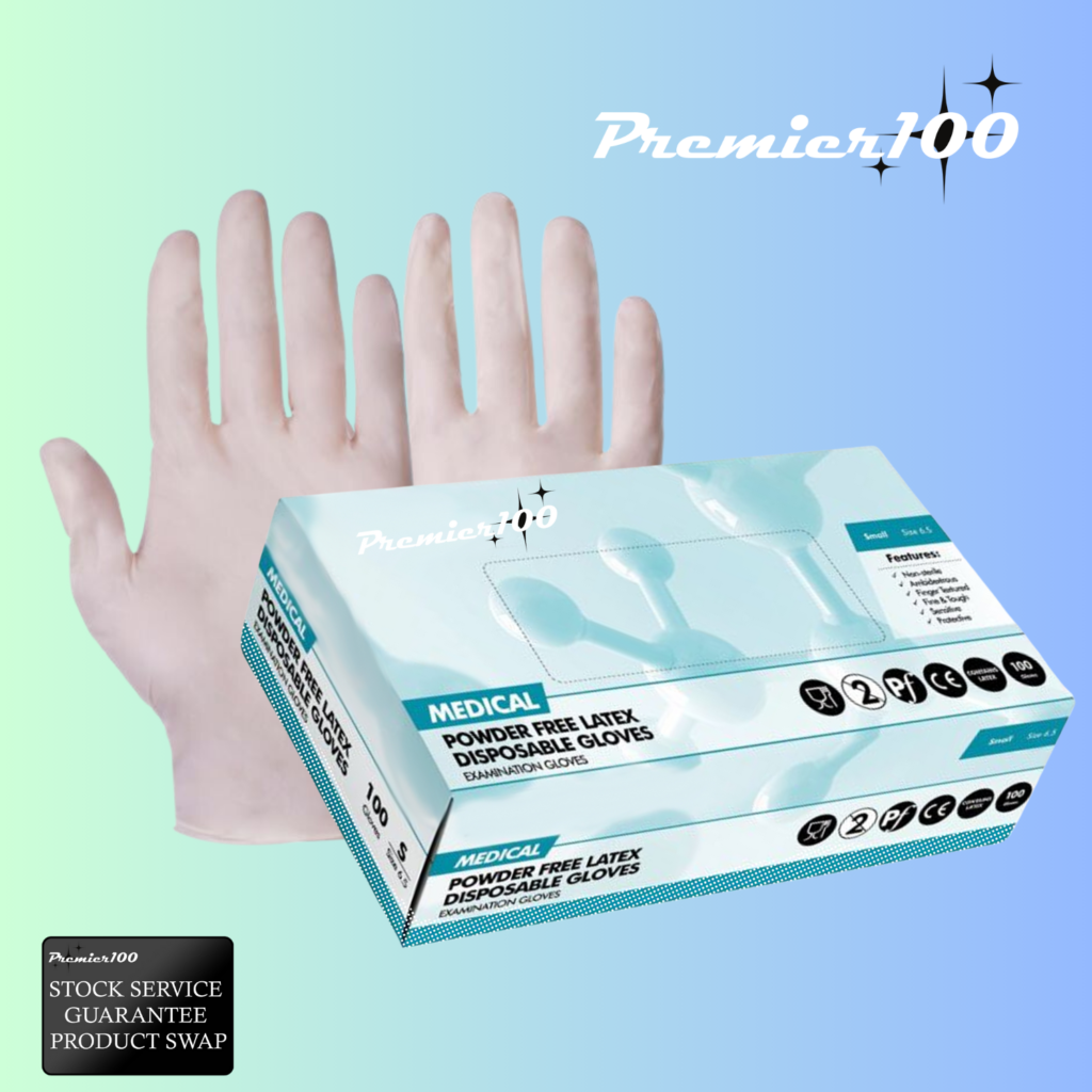 NM-100-LTX – Latex Powder-free Disposable Gloves Box of 100 Medical ...